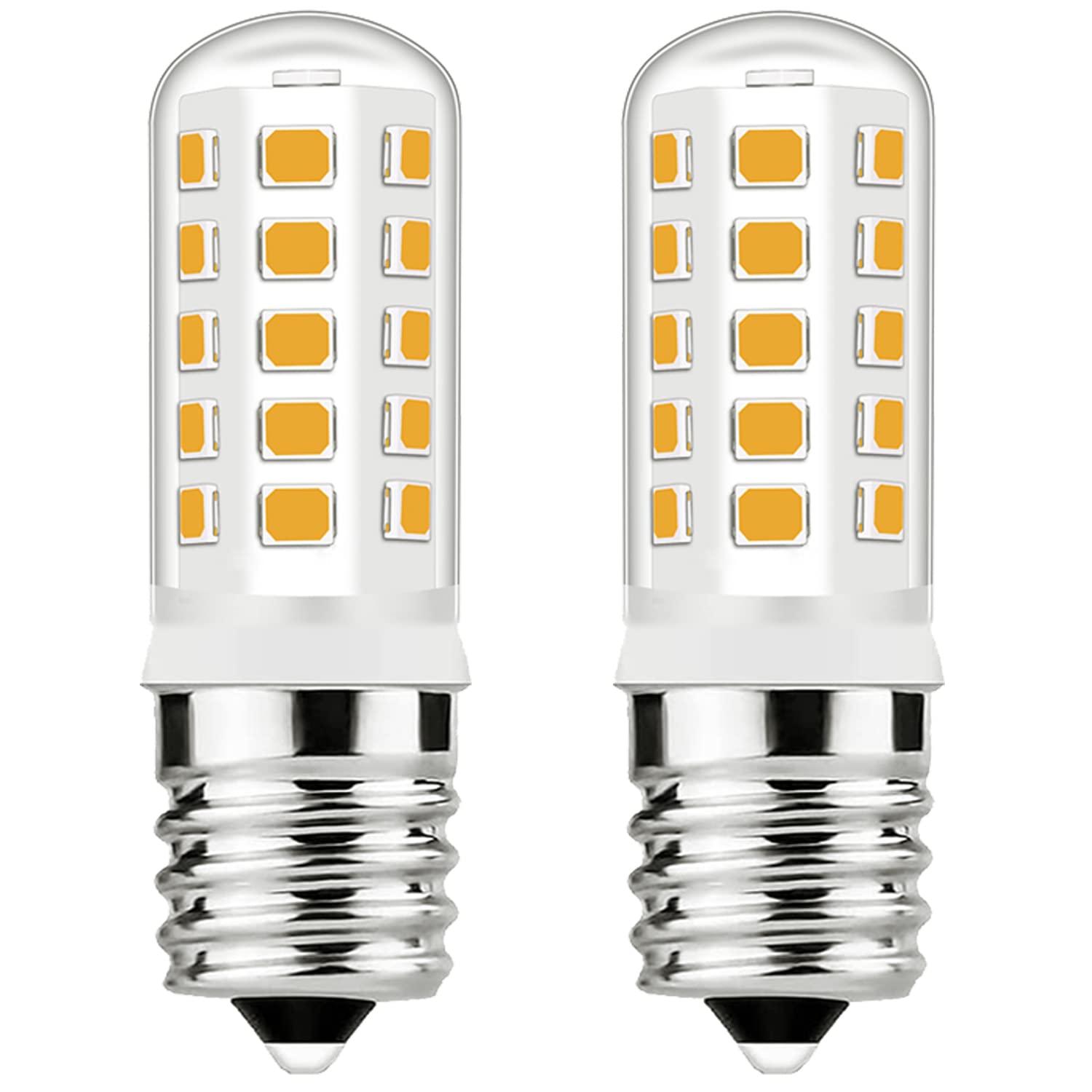 LED Microwave Oven Light Bulb Over Stove Appliance E17 4W Replacement 40W Incandescent for Refrigerator, Soft Warm White 2700K Range Hood E17 Intermediate Base, No Flicker, Not Dimmable, Pack of 2