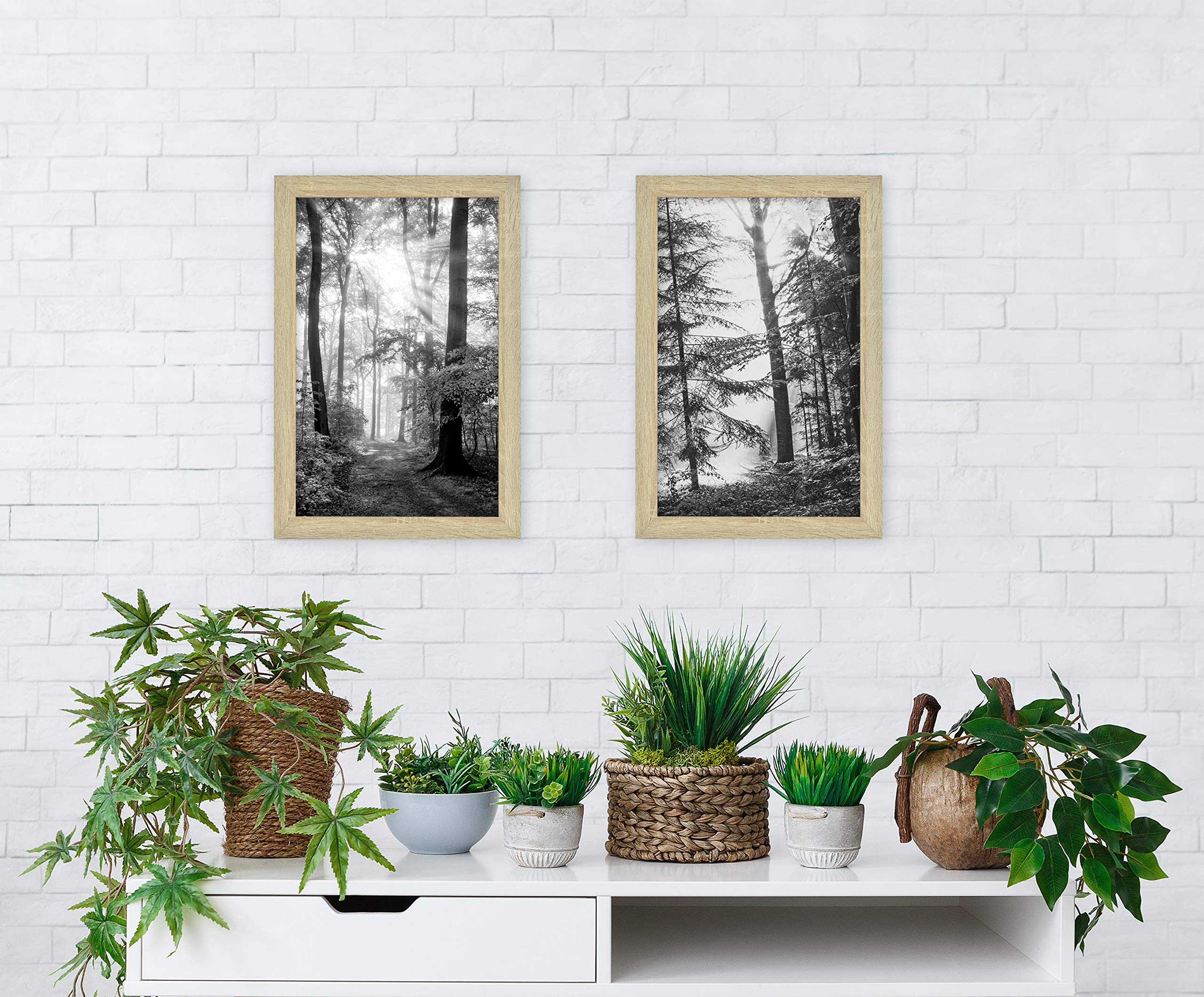 MCS Studio Gallery 11x17 Picture Frame Natural Woodgrain, Rectangle Photo Frame for Photos, Posters & Art Prints (2-Pack)