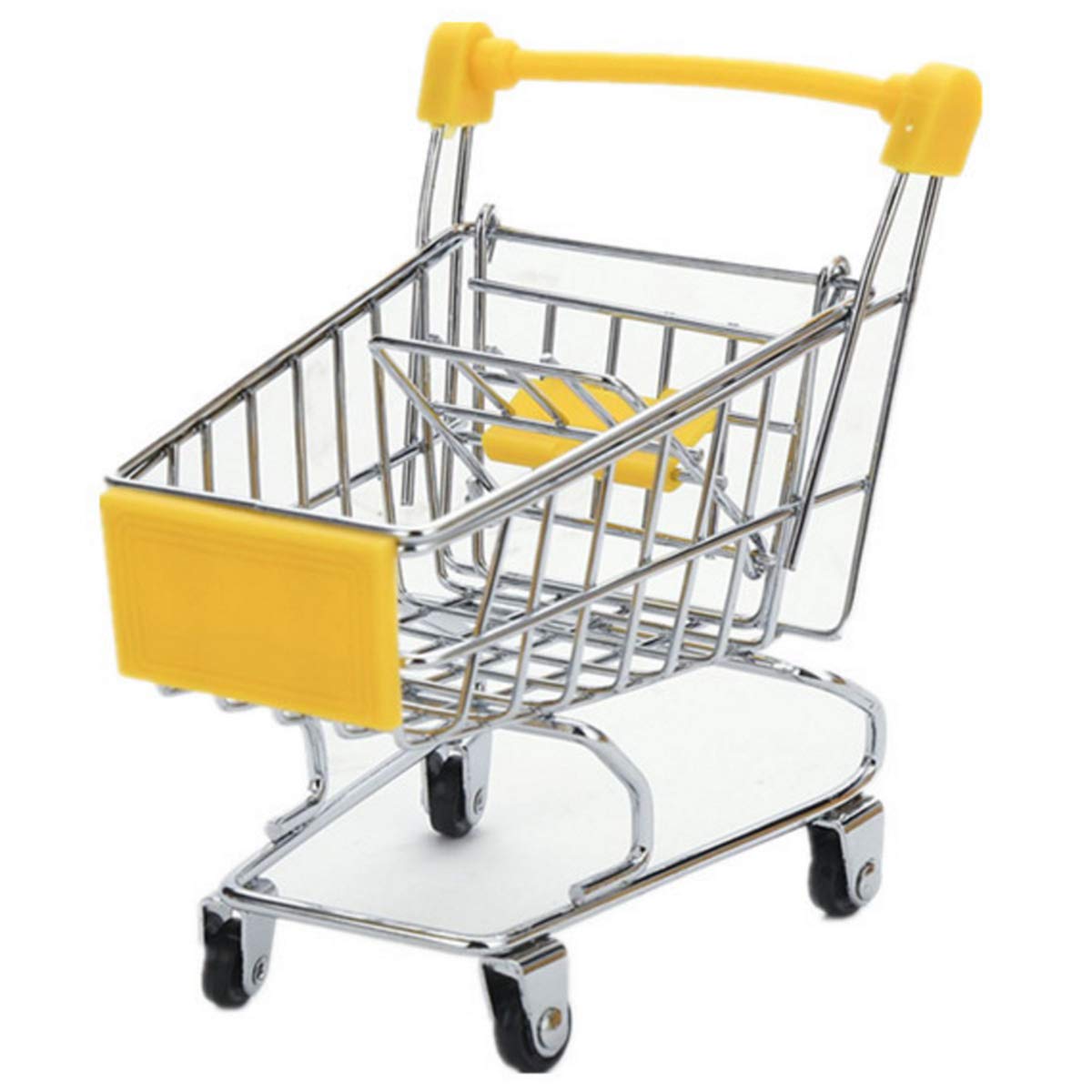 Mini Supermarket Handcart,4 Pack Supermarket Handcart Shopping Utility Cart Mode Storage Toy (Pink,Yellow,Red,Blue)