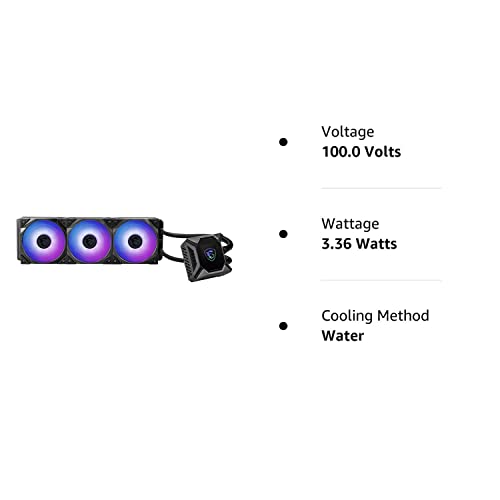 MSI MPG CoreLiquid K360 - AIO CPU Liquid Cooler - 2.4" LCD Screen - 360mm Radiator - Triple 120mm ARGB PWM Fans