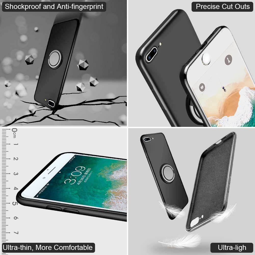 Magnetic Case for iPhone Xs/X, Anti Peep Magnetic Adsorption Double-Sided Privacy Screen Protector Clear Back Metal Bumper Antipeep Cases Anti Peeping 2 Sided Cover for iPhone 7 Plus Black
