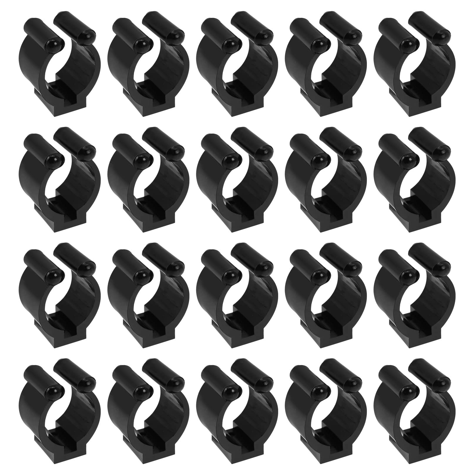 Micro Traders 20PCS Wall Mounted Fishing Rod Storage Clips Clamps Holder Rack Organizer Fishing Pole Holder Clip Storage Rack Billiards Snooker Cue Locating Clip 24mm