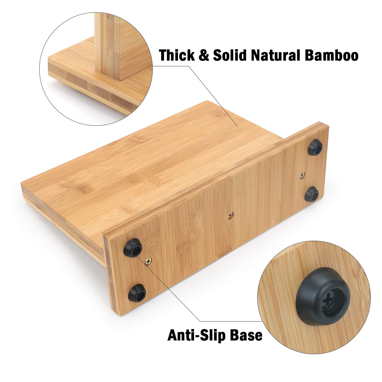 Magnetic Knife Block, Natural Bamboo Knife Holder with Strong Magnets, Double Side Cutlery Display Stand and Storage Rack, Comes in a Gift Box