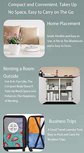 Mini turbo portable washer machine, fully automatic forward and reverse usb plug-in laundry machine, waterproof solid durable compact lavadoras convenient for home, business, travel
