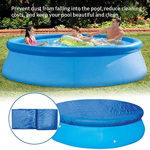 Round Pool Cover, Solar Covers for Above Ground Pools, Dust Pool Cover Protector with Drawstring Design for Round Inflatable Swimming Pools, Hot Tub Dustproof Cover (10FT)