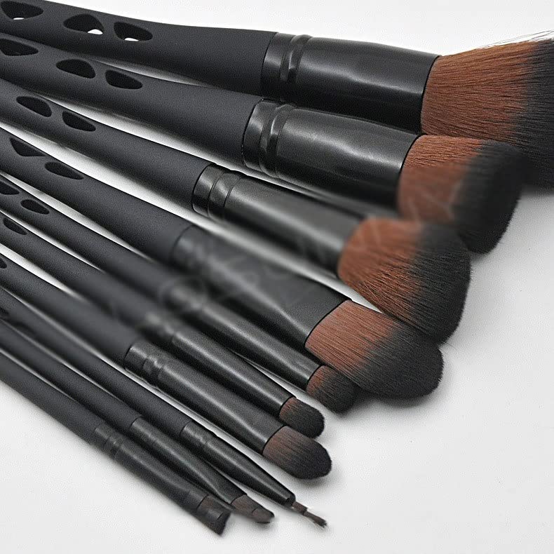 TREXD 10 Pieces Of Porous Makeup Brush Set, Black Barreled Eye Makeup Tools