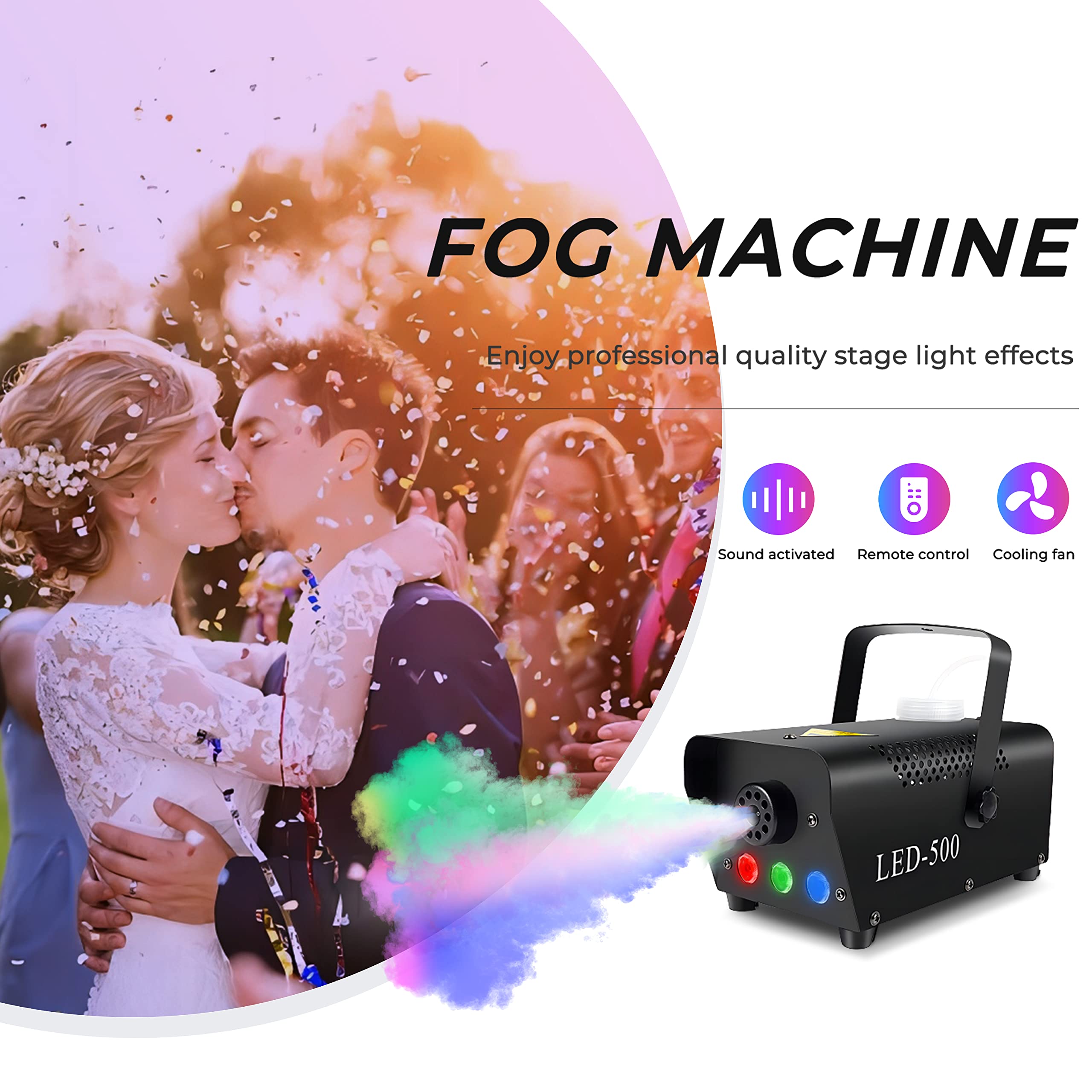 Party Lights, Vangoa Sound Activated Party Light, 60 Patterns LED Strobe Lights Effect with 2 Remote Controls, Projector for Indoor Birthday Karaoke Club Bar Dance Halloween Christmas