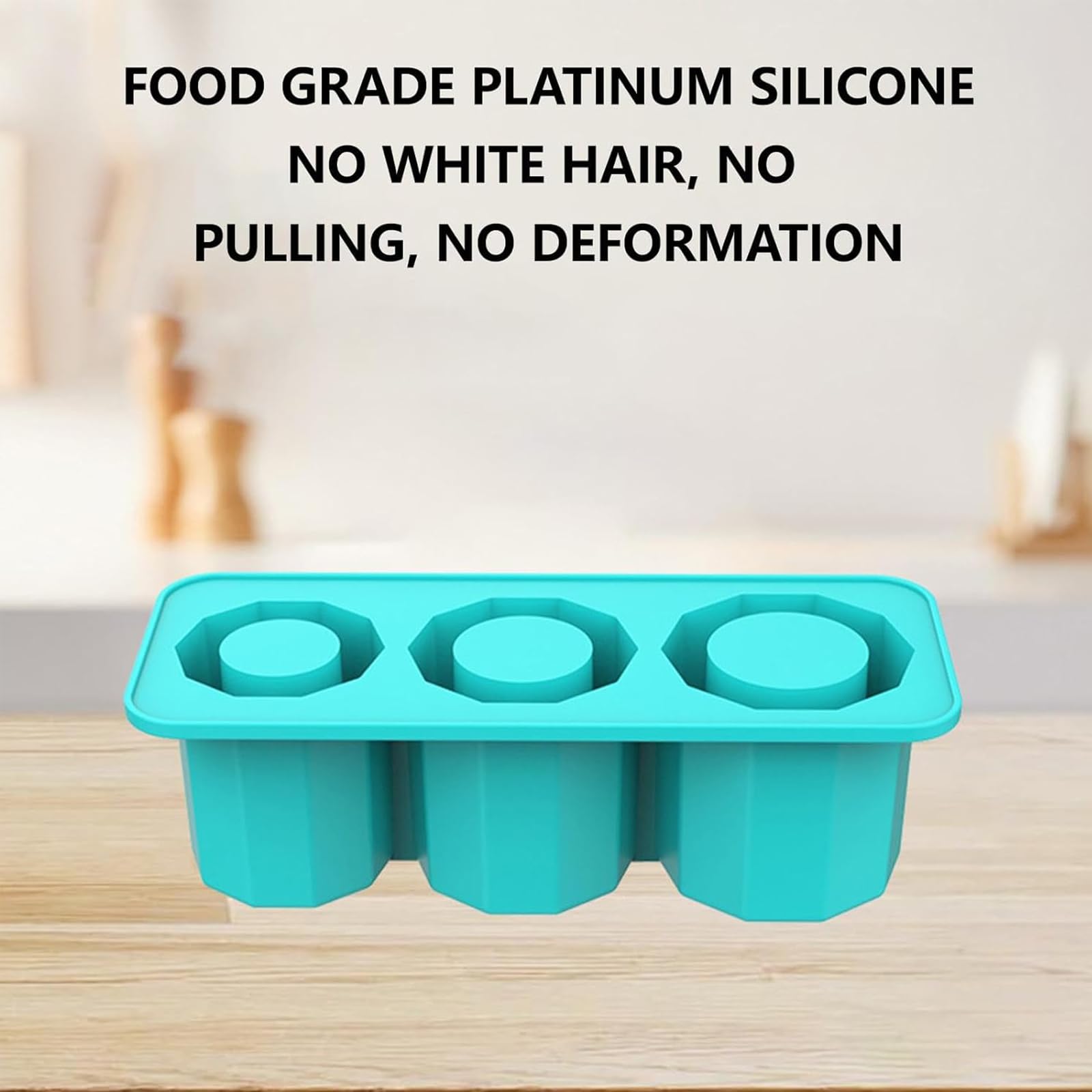 UPZPEOM 2 PCS Ice Cube Tray for Tumbler Cup, Silicone Ice Cube Molds With Lid and Bin for Chilling Cocktails, Whiskey, Drinks, Coffee, Easy Fill and Release Ice Maker, LARGE, Blue
