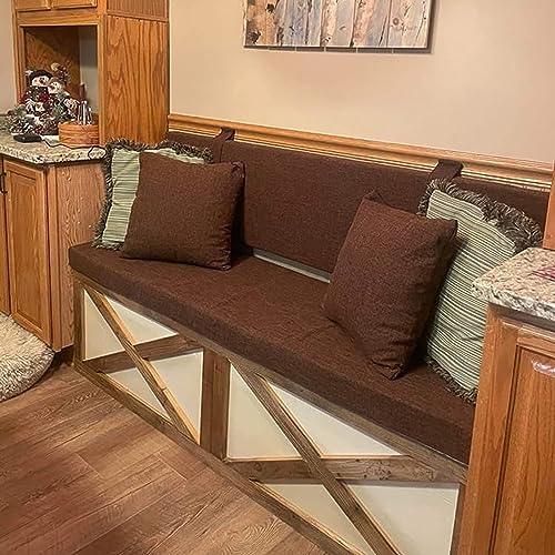 Vlimus Custom Bench Seat Bay Window Cushions Indoor Outdoor Furniture Cushion Replacement 75D Upholstery Foam Non Slip Backing for Sofa Chairs Patio Garden