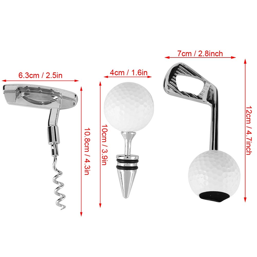 Pasamer Golfs Shaped Corkscrew Red Wine Beer Bottle Opener Cork Opener Club Bar Kitchen Tool Set