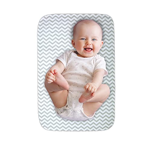 Lessy Messy Diaper Changing Mat - Travel Changing Pad-The Only Baby Changing Mat That is Washer Dryer Safe Portable Changing pad for Baby Extra Large Wipeable Changing pad (Grey)
