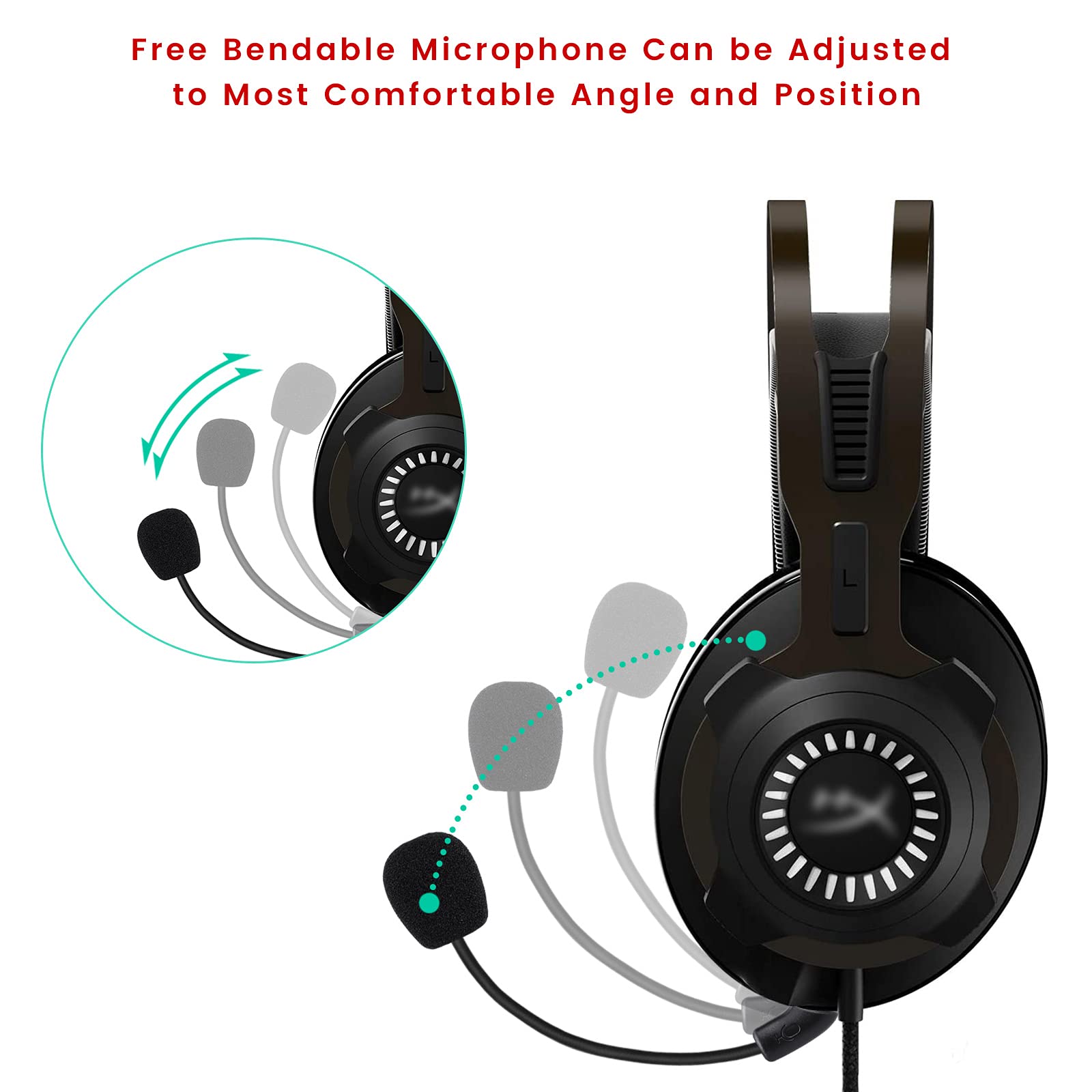 Microphone Replacement for Kingston HyperX Cloud Revolver/Cloud Revolver S Gaming Headsets, Detachable Noise-Cancellation Boom Mic on PC PS5 PS4 Xbox One Series X/S