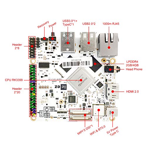 Leez P710 ARM-Based AI+IOT Single Board Computer with Android 9.0 Hexa-core Soc 4GB RAM 16GB eMMC Storage Support 4K HD Display & GB Bluetooth 5.0