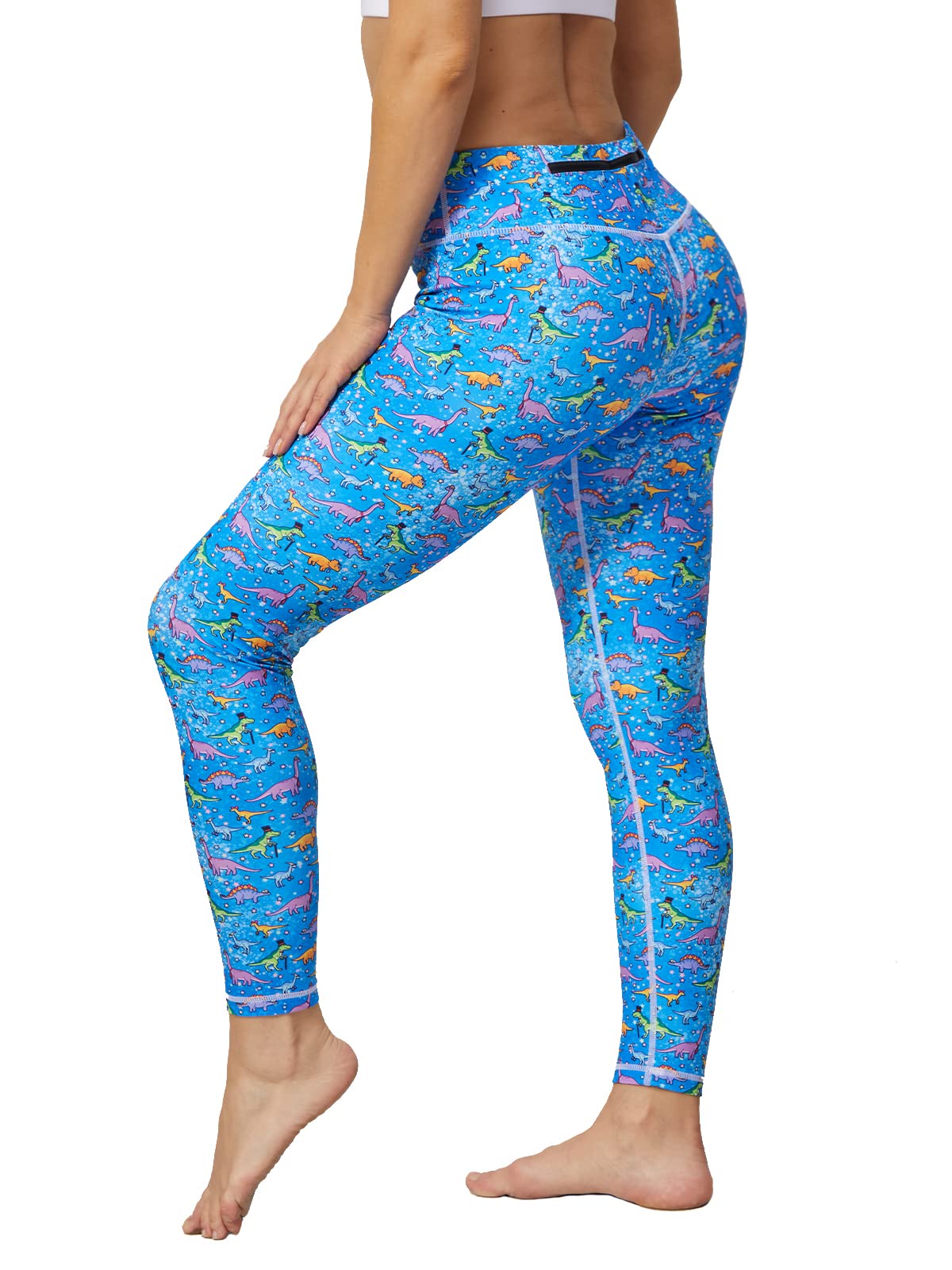 Pastel Leopard Printed Leggings for Women Tummy Control Yoga Pants with Pockets Gym Workout Leggings for Women Medium