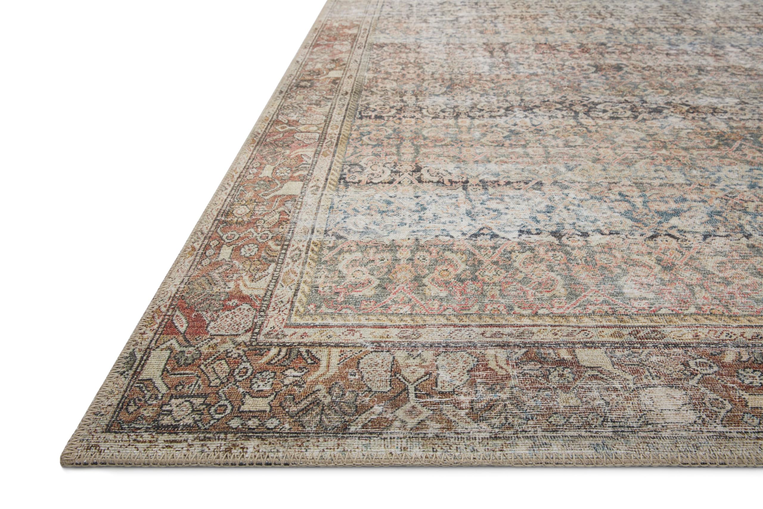 Loloi Amber Lewis x Loloi Georgie Collection GER-09 Multi / Spice, 8'-4" x 11'-6", 0.19" Thick Area Rug
