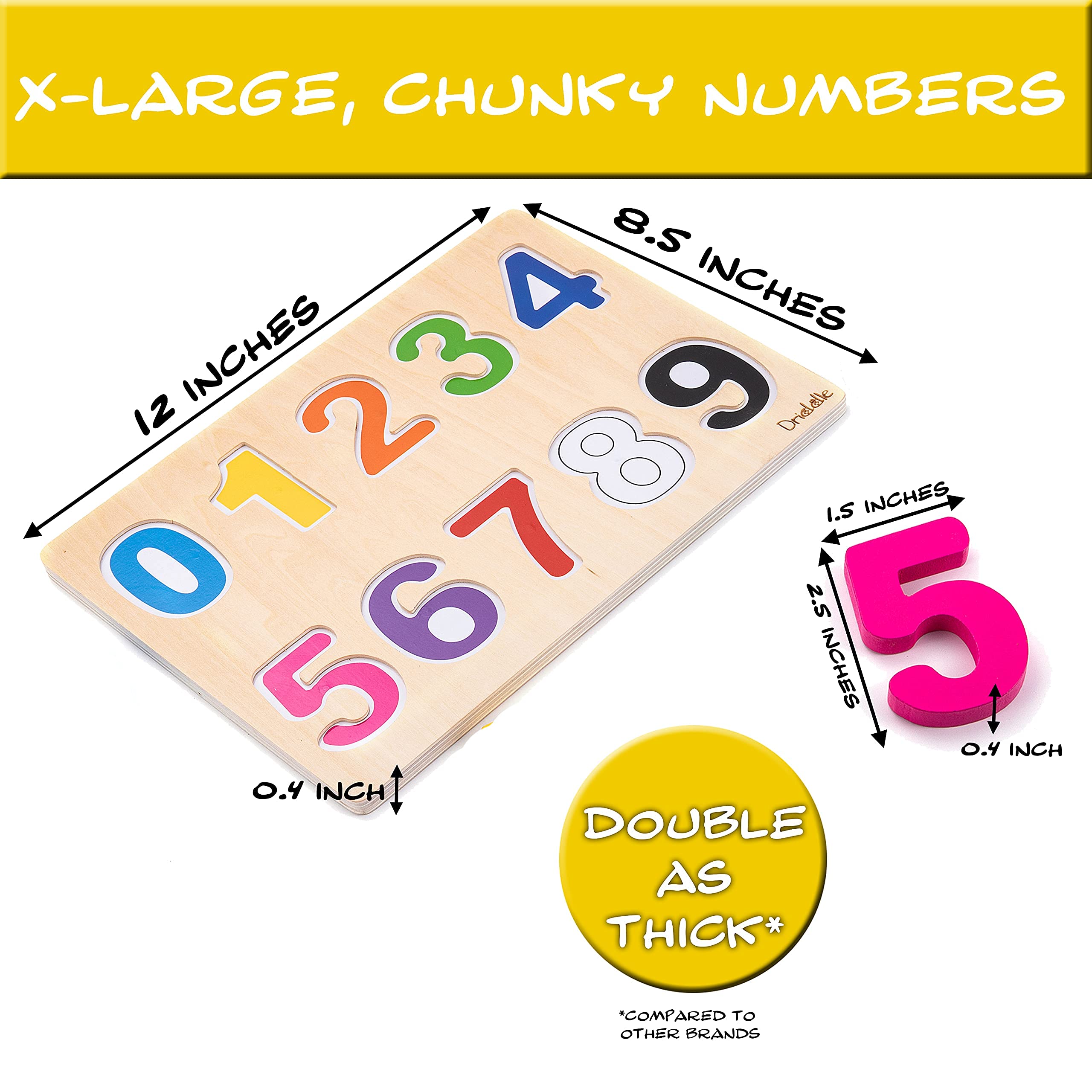 Magnetic Wooden Educational Number Puzzle - Learn Numbers & Color Recognition Toy β Toddler Preschool Game β Kids Montessori Education