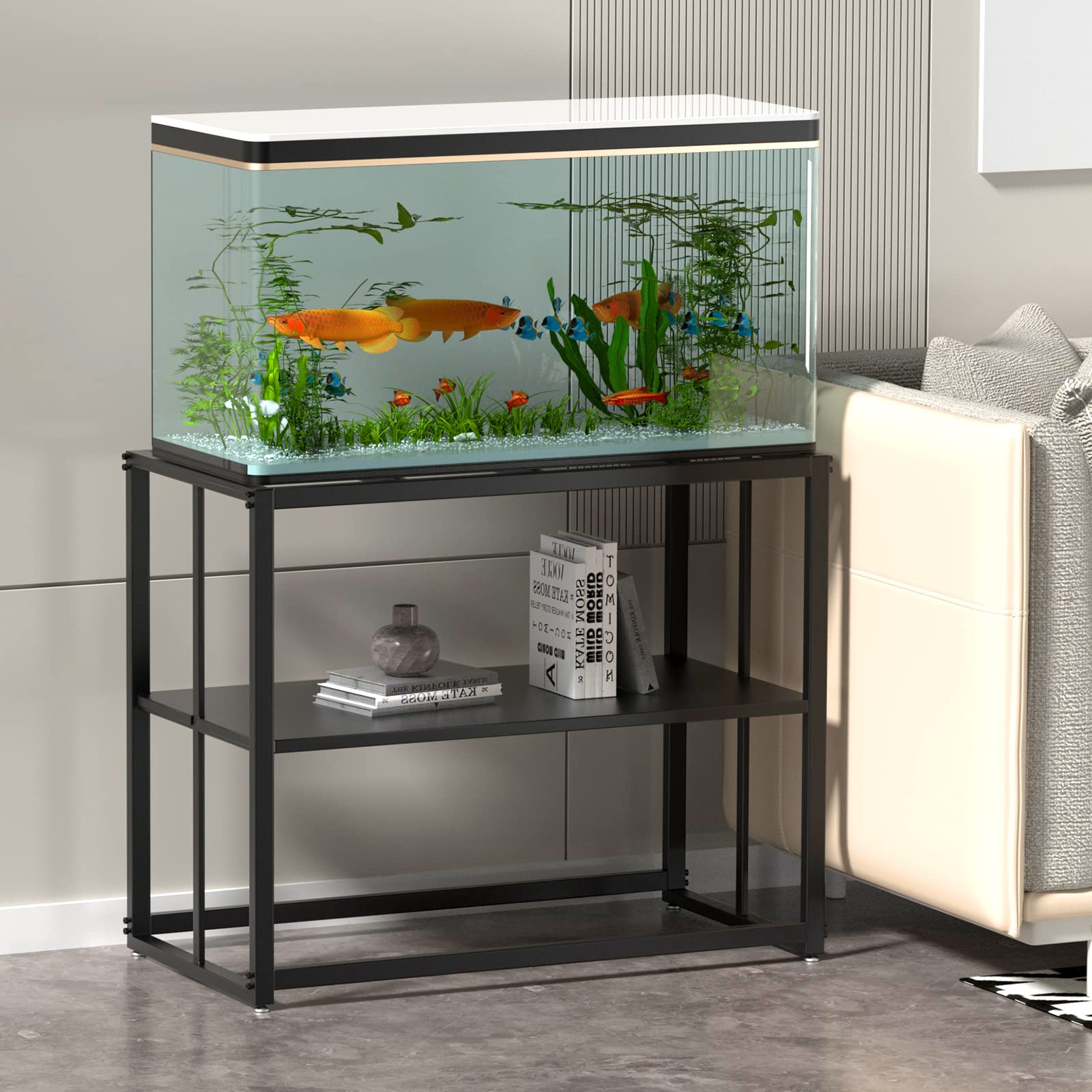Likeem Fish Tank Stand Metal Aquarium Stand 40 Gallon Aquarium Turtle Tank 36.5" x 18.5" x 29.5"