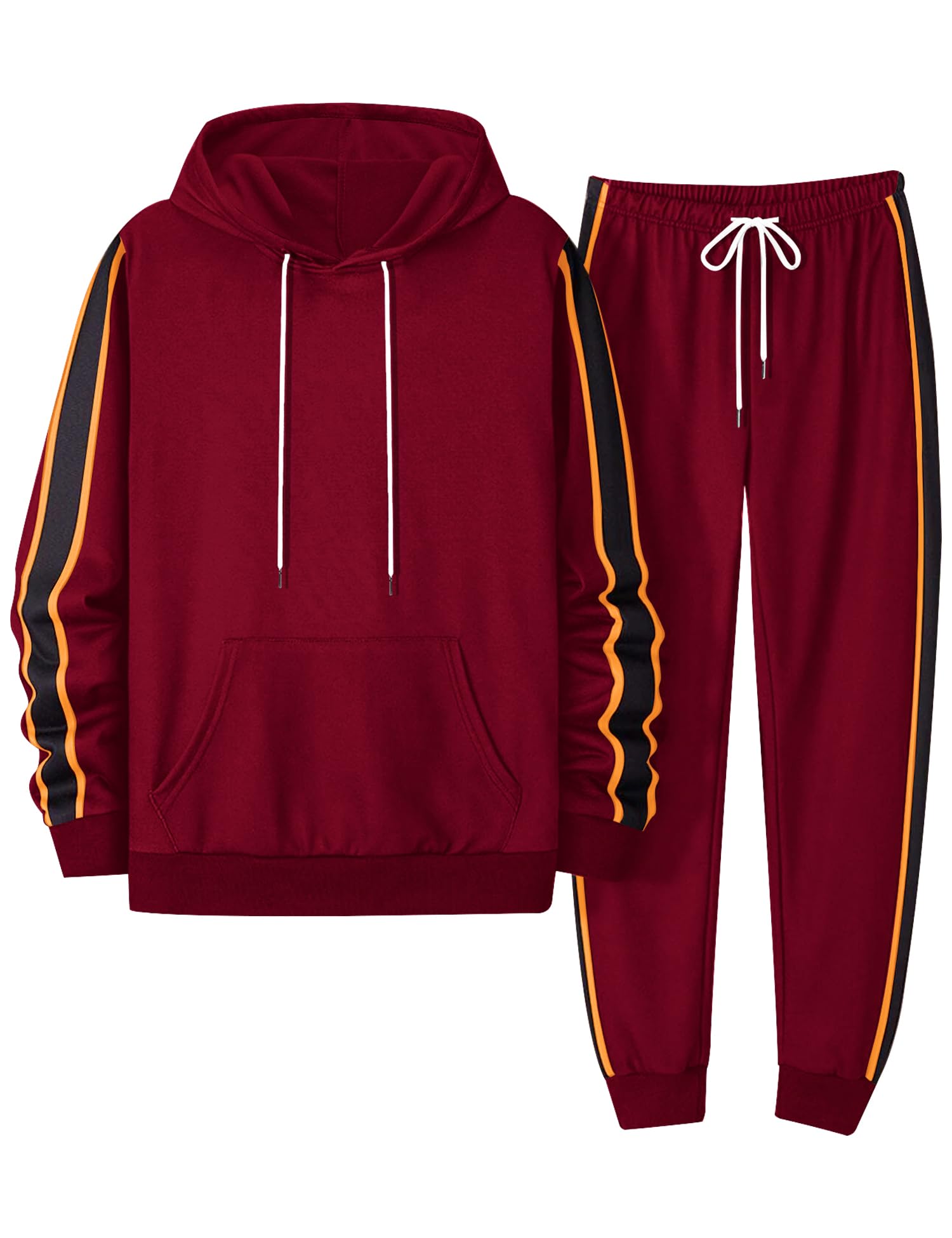 LecGee Men Hoodie Sets Outfits Long Sleeve Sweatshirt Elastic Waist Sweatpants Two Piece Tracksuit Casual Sweatsuit