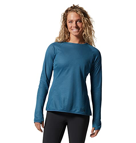 Mountain Hardwear Women's AirMesh Long Sleeve Crew, Caspian, Large