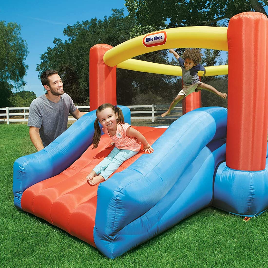 Little Tikes Jr. Jump 'n Slide Bouncer, Multicolor