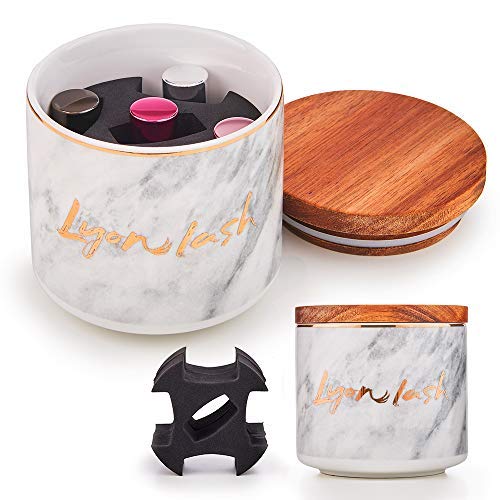 Lyon Lash Glue Storage Container/Airtight Adhesive Holder for Eyelash Extension Glues, Hold 5 Adhesives, Sealed Jar/Tank/Box/Bottle, Eyelash Extension Supplies