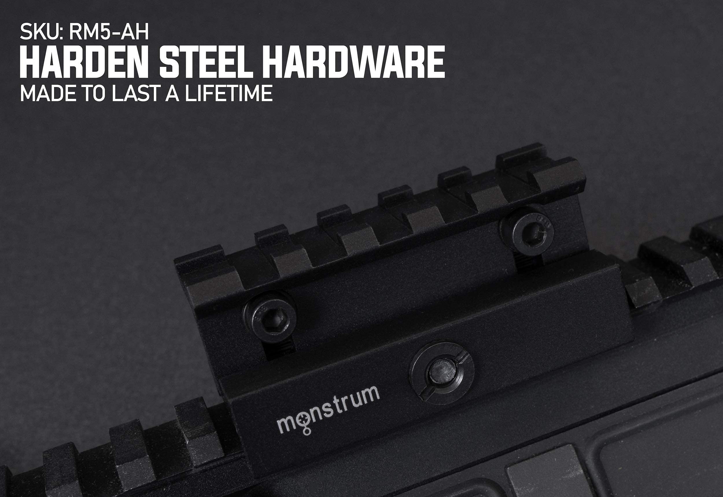 Monstrum P332 Raven 3X Prism Scope | 5 Slot Adjustable Height Riser Mount | Bundle