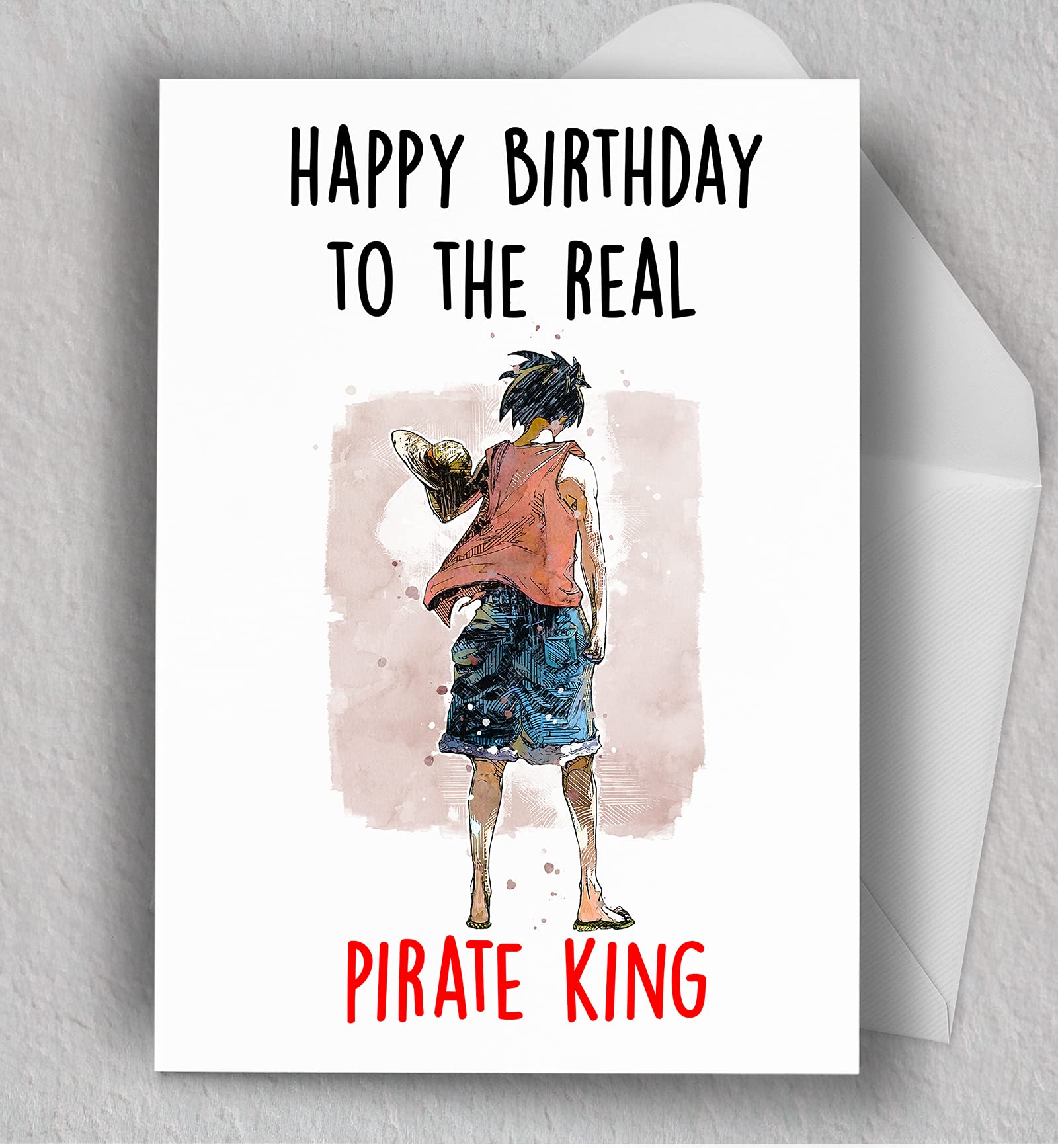 The Real Pirate King Birthday Card | Anime Greeting Card | Anime Gifts | Birthday Gift for Anime Fan | Blank Card