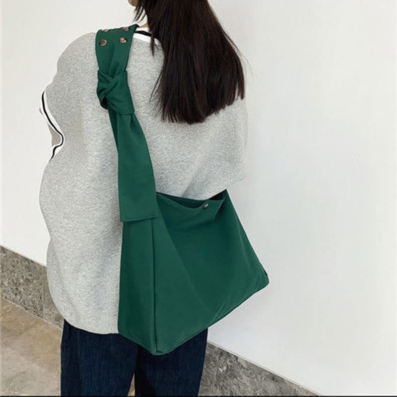 TFIIEXFL Simple Canvas Tote Bag Large Capacity Casual Bag Shoulder Bag Wide Strap