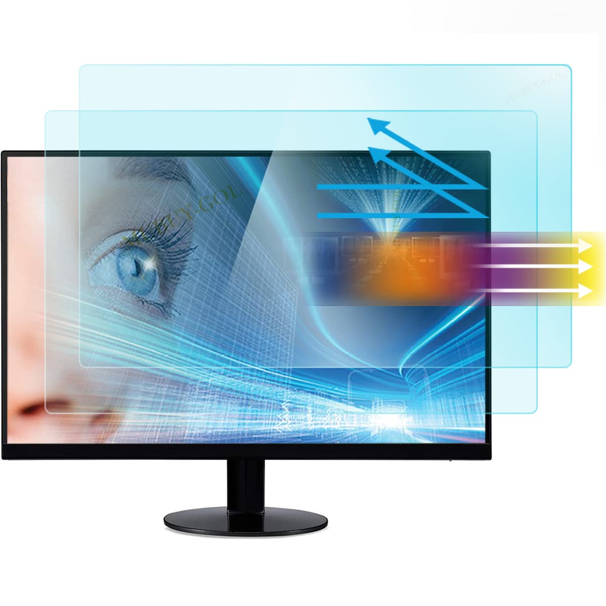 MUBUY-GOL Blue Light Screen Protector 17 inch Monitor (2 Pack) Desktop Monitor 5:4 Widescreen, Reduce Glare Reflection and Eyes Strain, Help Sleep Better (13.3" W x 10.6" H)