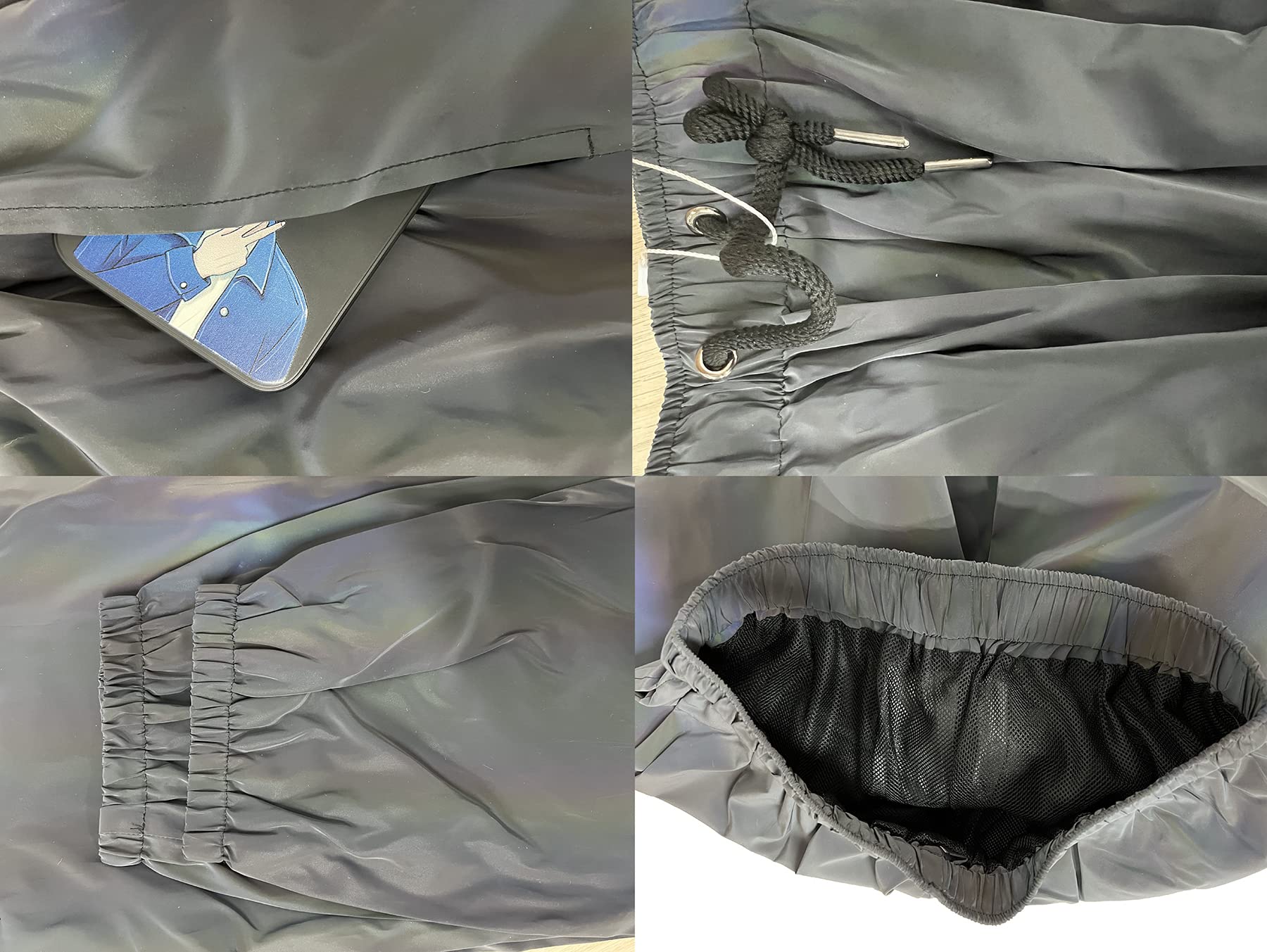 LZLRUN 3M Rainbow Reflective Shorts Pants Men Fluorescent Trousers Casual Night Jogger (M, Pants)