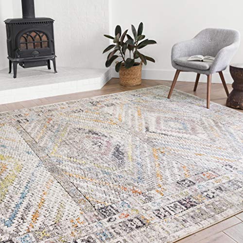Loloi II Dante Collection DN-01 Ivory/Multi, Transitional 2'-6" x 8'-0" Runner