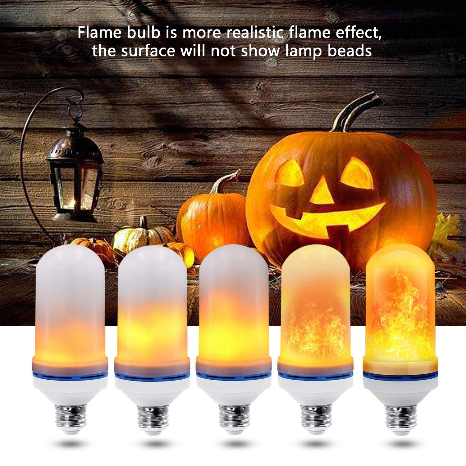 LED Flame Bulb, LED Flame Effect Light Bulb, E26 Standard Base, Atmosphere Decoration Fire Flickering Simulation 108pcs 2835 LED Beads -Flame Bulb for Home Decoration (2 Pack)