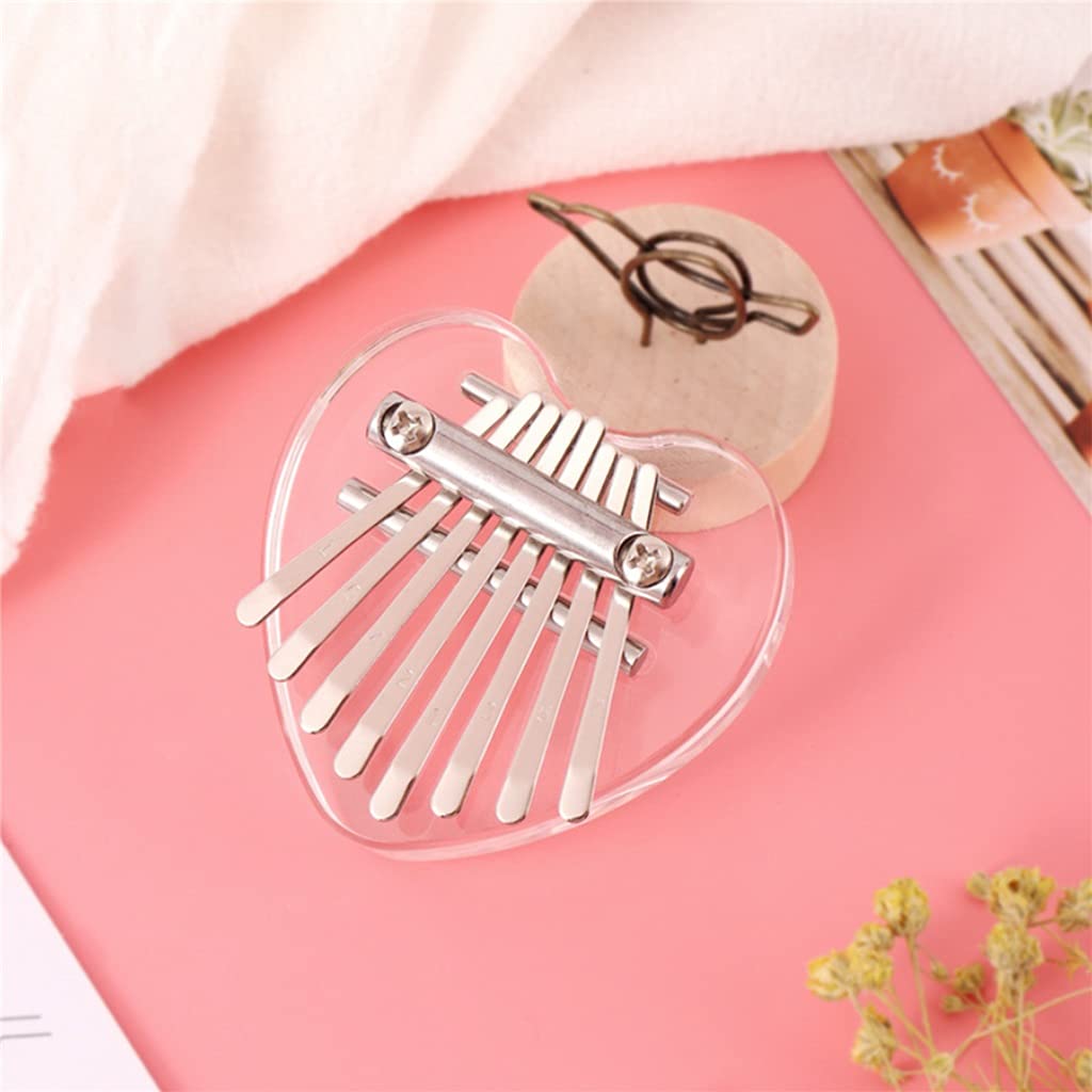 SDGH Portable Thumb Piano Crystal Musical Instrument Clear Mini Finger 8 Keys for Music Lovers Playing Accessories