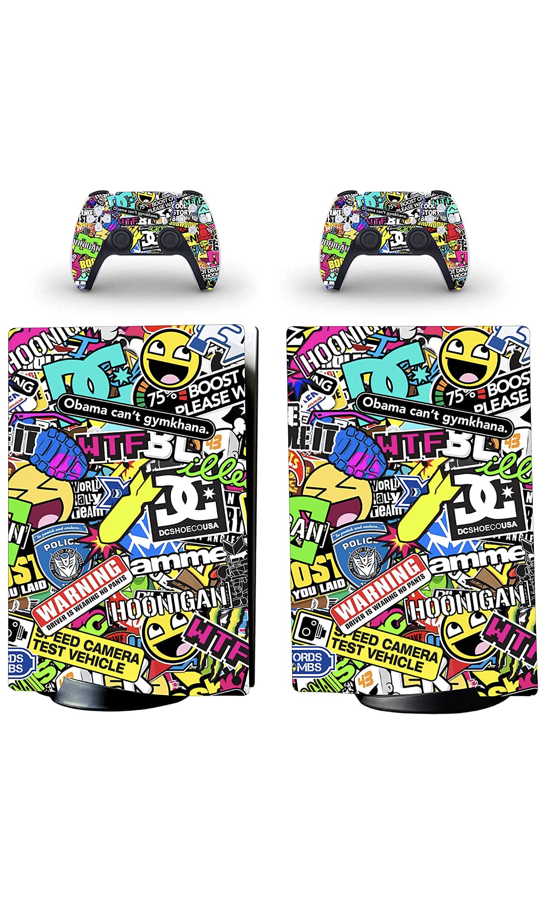 PS5 Console and PS5 Controller Skins Vinyl Decal Cover for Playstaion 5 Disk Edition Two Controllers By BrosGaming