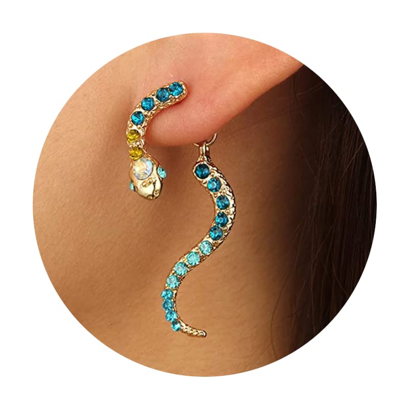 Rofeego Snake Front Back Earrings,Unique Lightweight Costume Earring