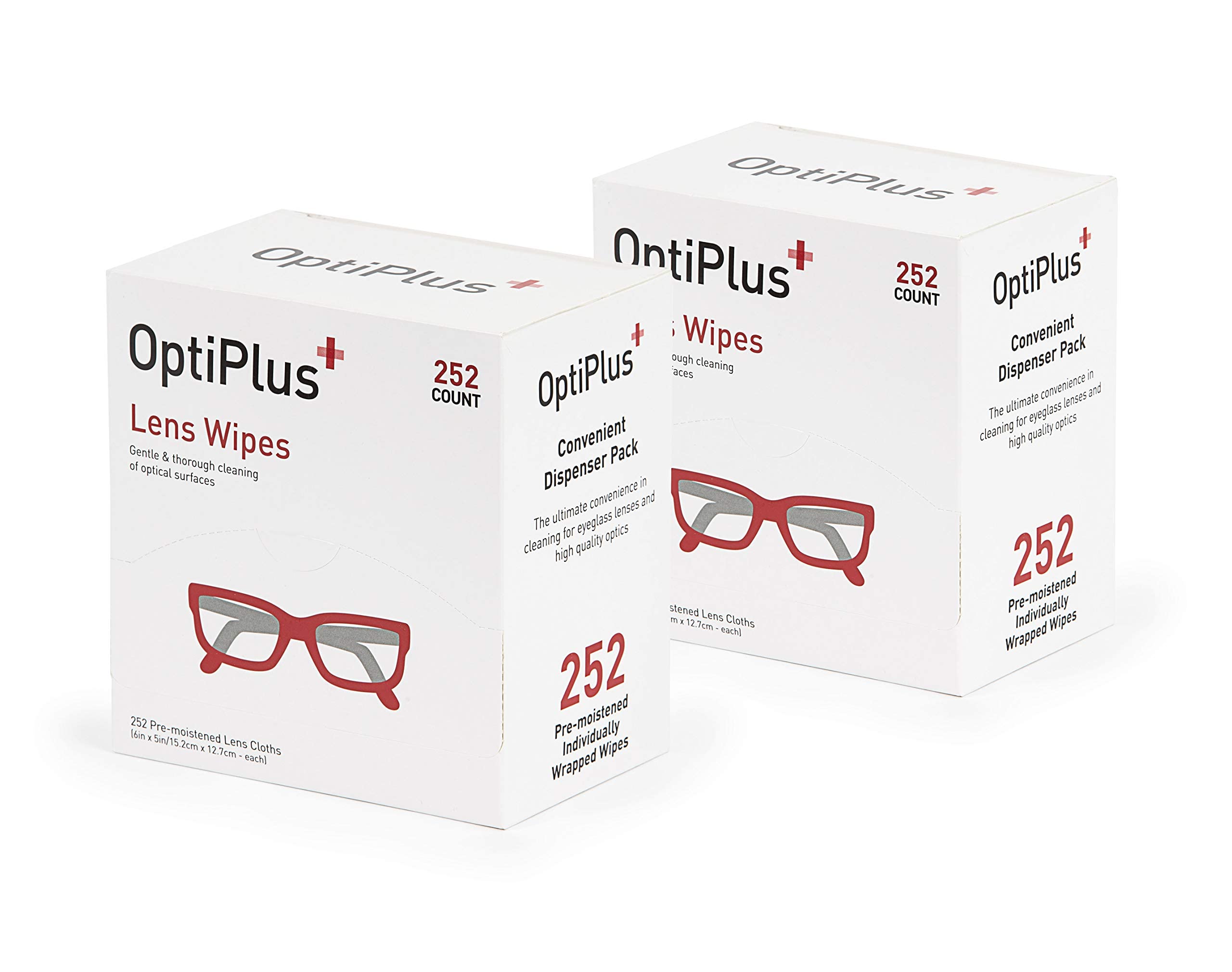 OptiPlus Eyeglass Lens Wipes l Pre-Moistened l Cleaning Wipes for Glasses, Computer & Laptops Screens, Smart Phones, Optical Lens, Goggles, and Watch Screen l Quick-Dry & Scratch-Free | 504 Count