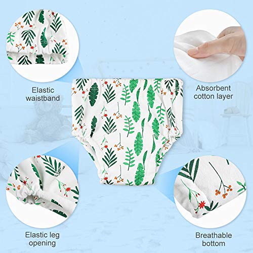 Lictin Potty Training Pants for Toddlers-4 Pcs Underwear Training Pants with 2 Pcs Baby Cloth Diapers Inserts, Reusable 7-Layer Potty Training Underpants for Infants Toddlers 2-3 Years