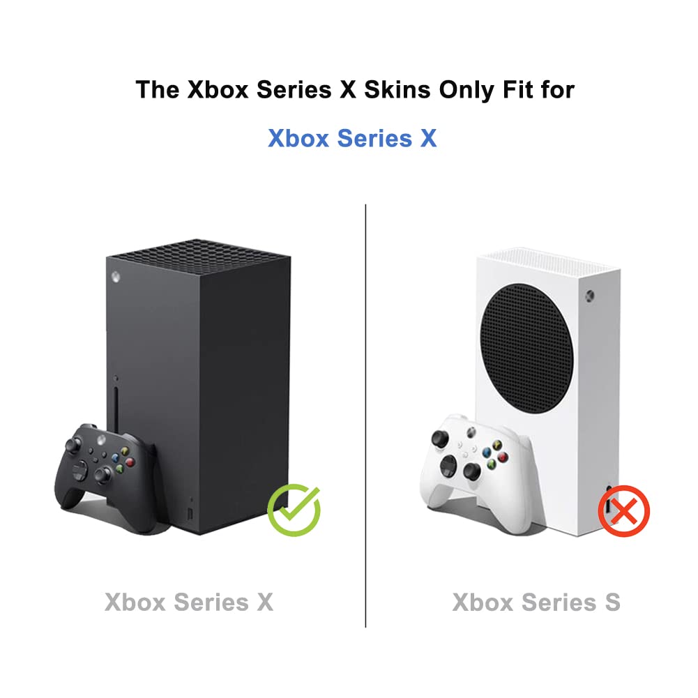 Sticker Decal for Xbox Series X Console and Controller - Full Cover Protective Skin Set Compatible with Xbox Series X (Black Art)