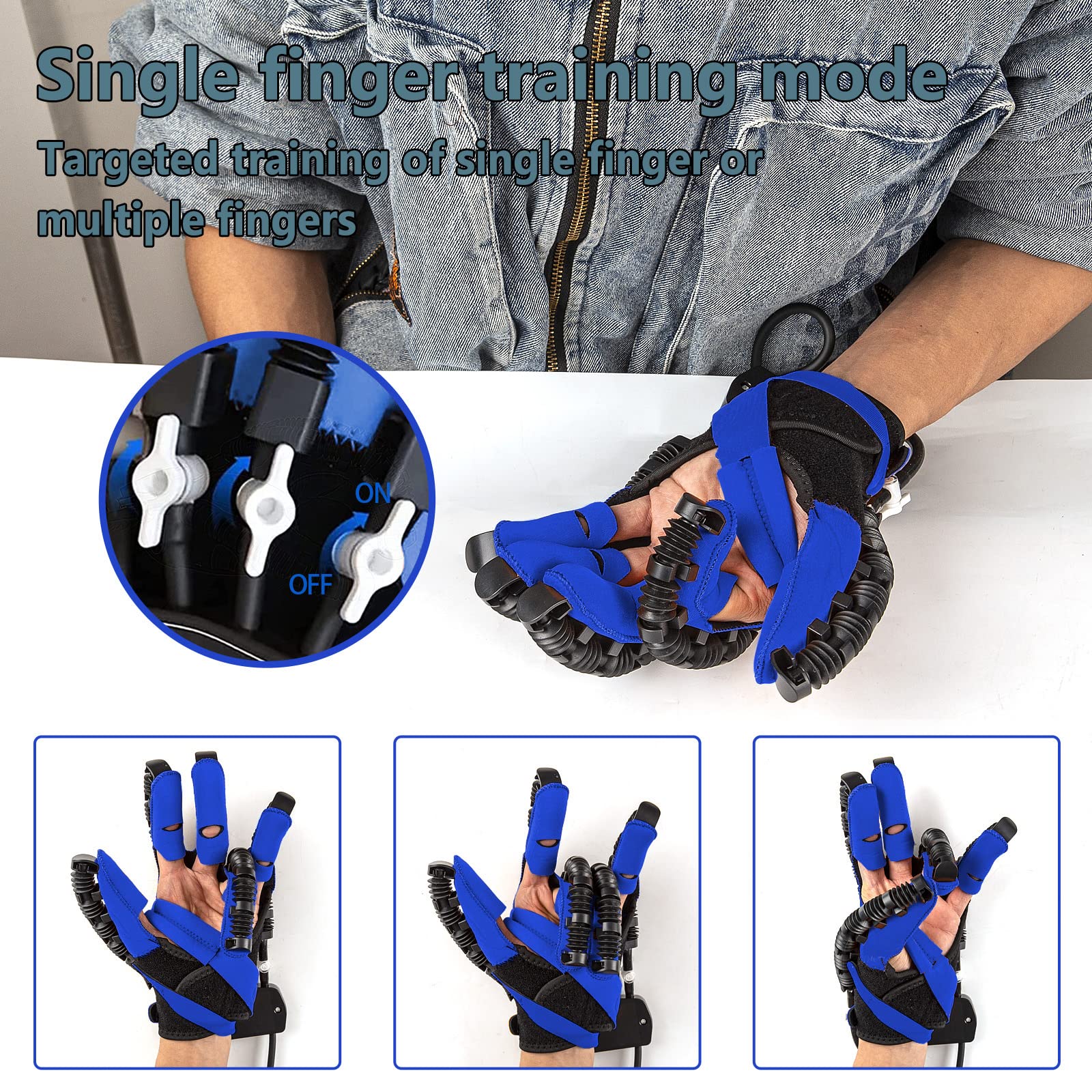 KCYXSMAX Rehabilitation Robot Gloves Flexion & Finger Exerciser Gloves Hand Strengthener Physical Therapy Equipment for Stroke Hemiplegia Hand Dysfunction Patient 9 Intensity Gears 3 Training Modes