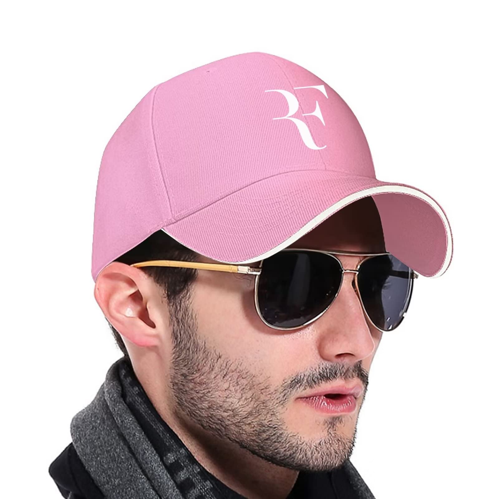 ROGER FEDERER hat Adult Unisex Classic Adjustable Sandwich Baseball caps Hats for Mens&Women's Pink