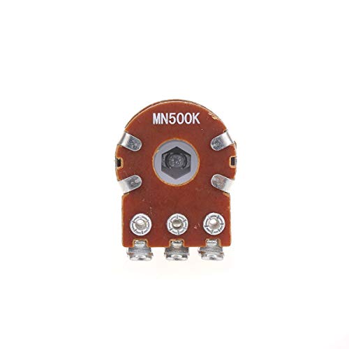 Musiclily Pro Aluminium Mini Metric Sized Blend Pots MN500K Dual Balance Potentiometers with Center Detent for Guitar (Set of 2)