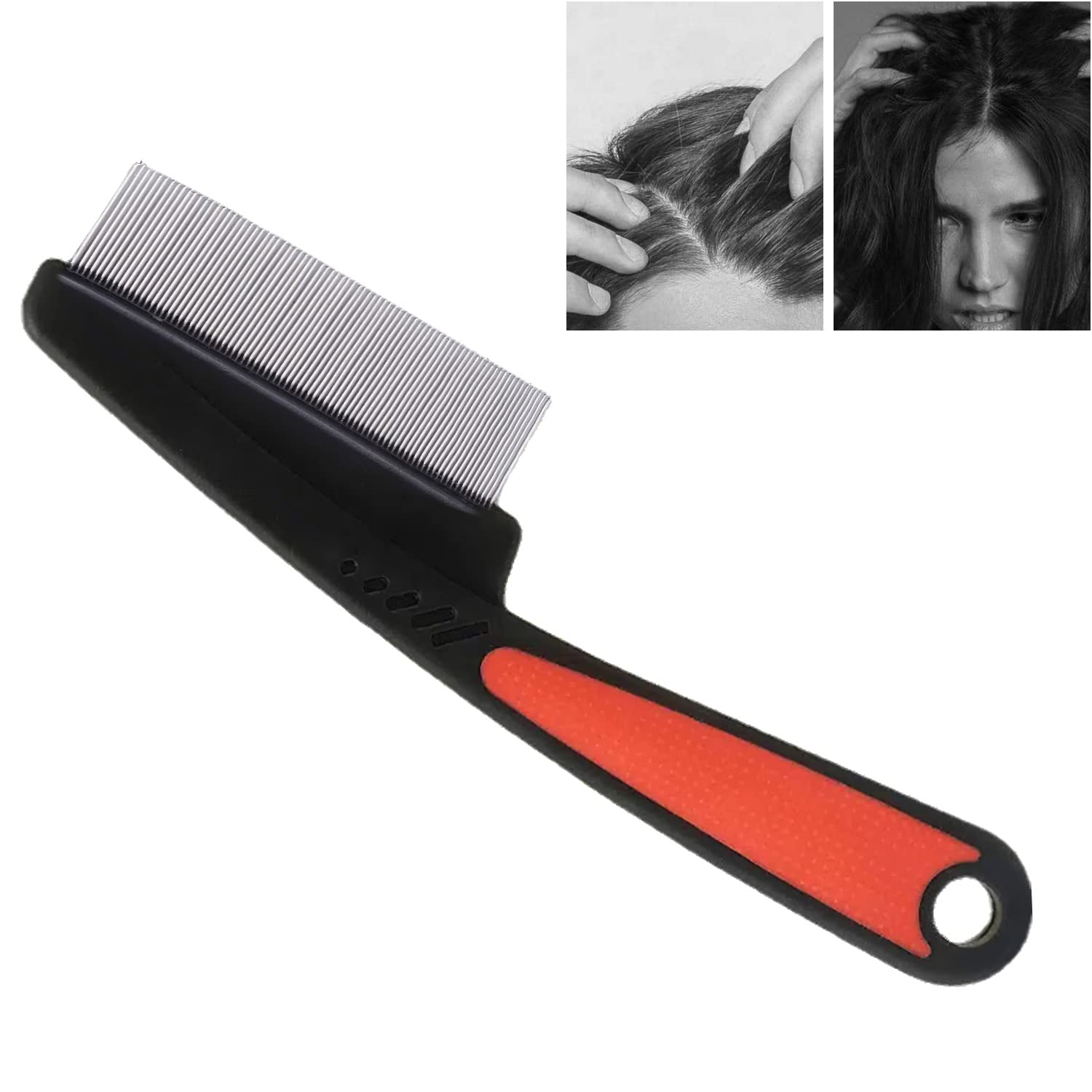 Trism Stainless Steel Fine Tooth Comb Dandruff Comb, Professional Fine Tooth Hair Comb for Kids and Adults