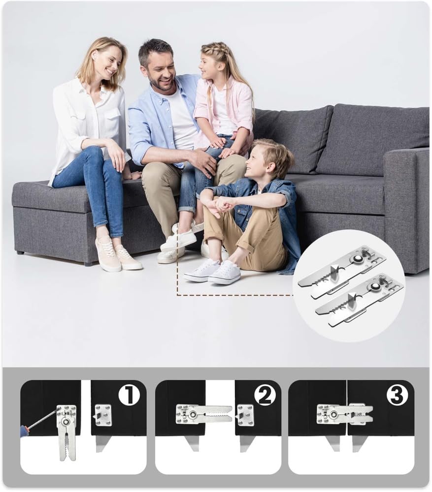 Mdkave 2 Pack Sectional Couch Connector Screws (with Mounting Screws) - Keep Your Sectional Sofa Stable and Firm