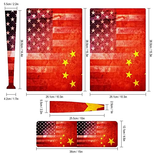 USA and China Flag Full Protective Skin Cover Design Wrap Decal Sticker Compatible with PS5 Digital Edition Console and Controller