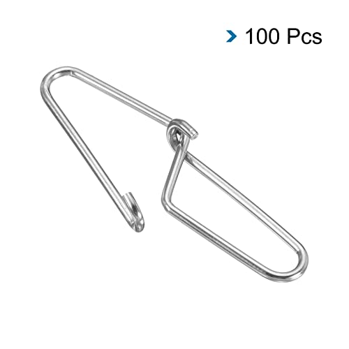 PATIKIL Duo-Lock Snaps, 100 Pack 154LBS Stainless Swivel Slid Rings Fishing Tackle Kit for Saltwater Freshwater, Silver