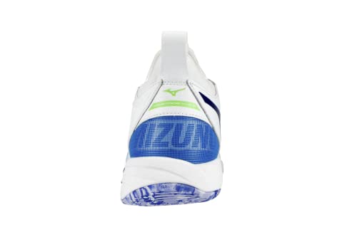 Mizuno Unisex-Adult Wave Momentum 2 Volleyball Shoe, White/Surf The Web, US Women's 12.5/US Men's 11