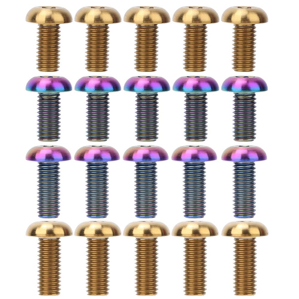 LetCart Bicycle Screw,Bike Stem Fixed Screws,5pcs / Pack Titanium Alloy M512 Bicycle Water Bottle Cage Bolts M510 Disc Brake Screws (M512Gold)