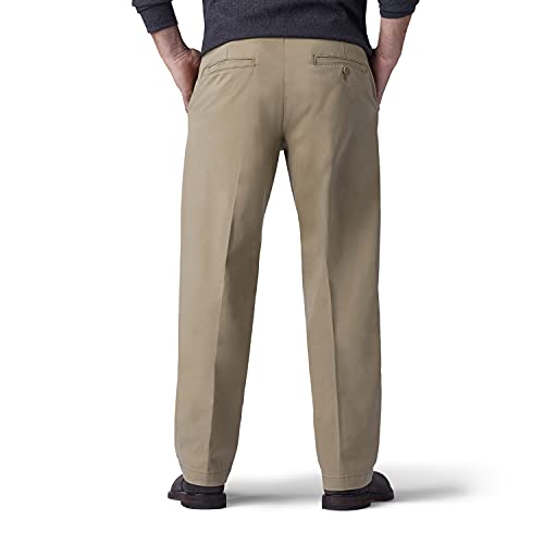 Lee Men's Extreme Motion Flat Front Regular Straight Pant Original Khaki 36W x 34L