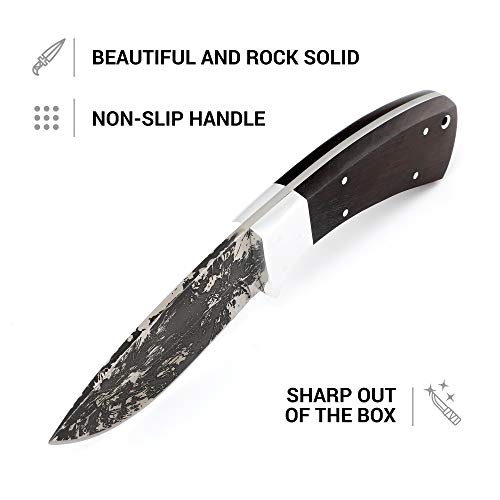 Nazarov Knives Marine - Full Tang Hunting Knife - D2 Steel Blade - Black Hornbeam Handle