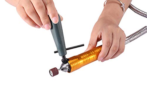 VOTOER Rotary Tool Flex Shaft Hanging Grinder Carver Electric Multi-function Metalworking Tools Repair Kit, Foot Pedal Control, 780W Strong Power, Metal Flexible Shaft, 23000 RPM